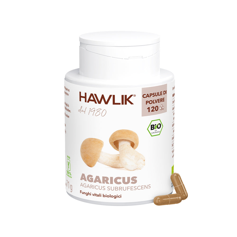 Acquista capsule di polvere di funghi Agaricus biologici